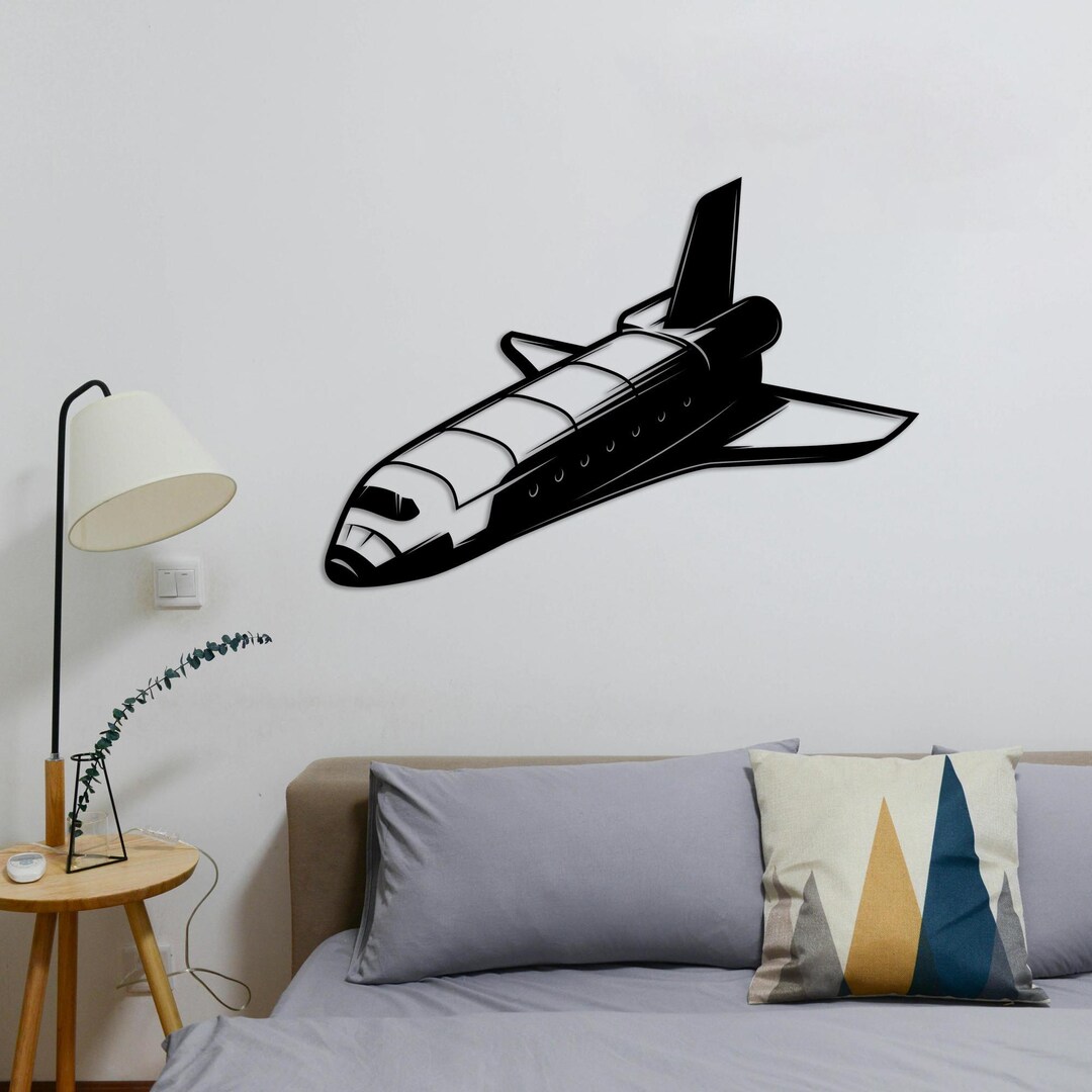 Space Shuttle Cut Svg Dxf File Wall Sticker Pdf Template Cnc Cutting ...