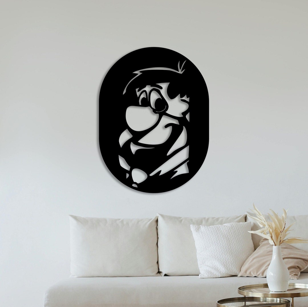 Fred Flintstone Cut Svg Dxf File Wall Sticker Pdf Template Cnc Cutting ...