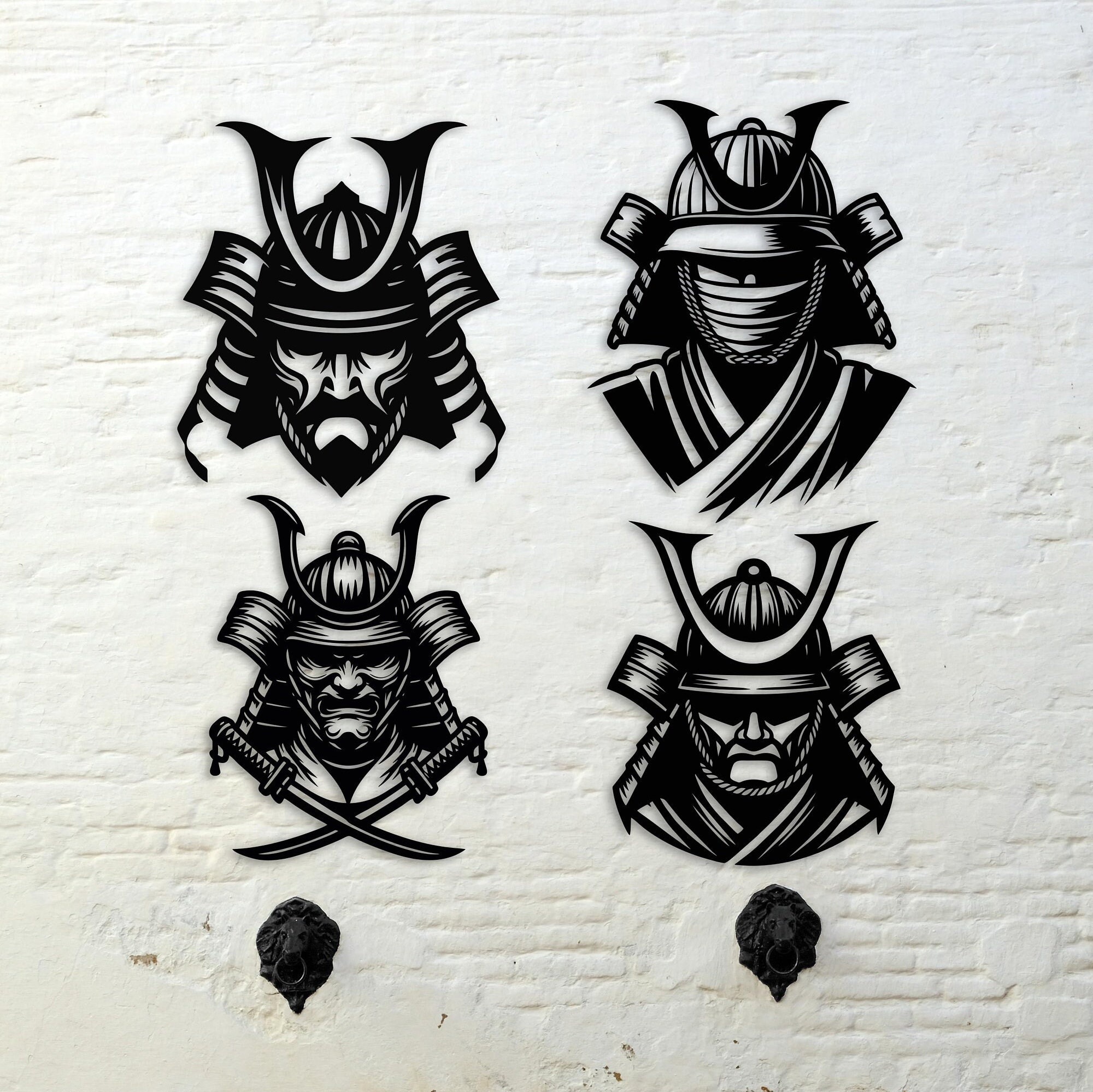 Samurai Packet (4) Cut Svg Dxf File Wall Sticker Pdf Template Cnc ...