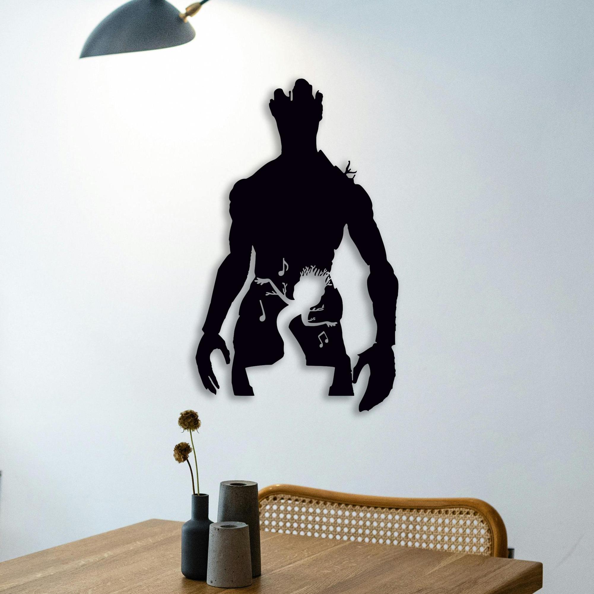 Groot and Baby Groot Cut Svg Dxf File Wall Sticker Pdf Template Cnc ...