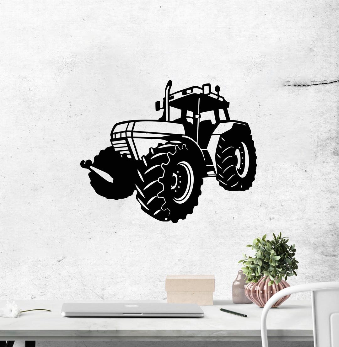 Tractor Farming Cut Svg Dxf File Wall Sticker Pdf Template Cnc Cutting ...