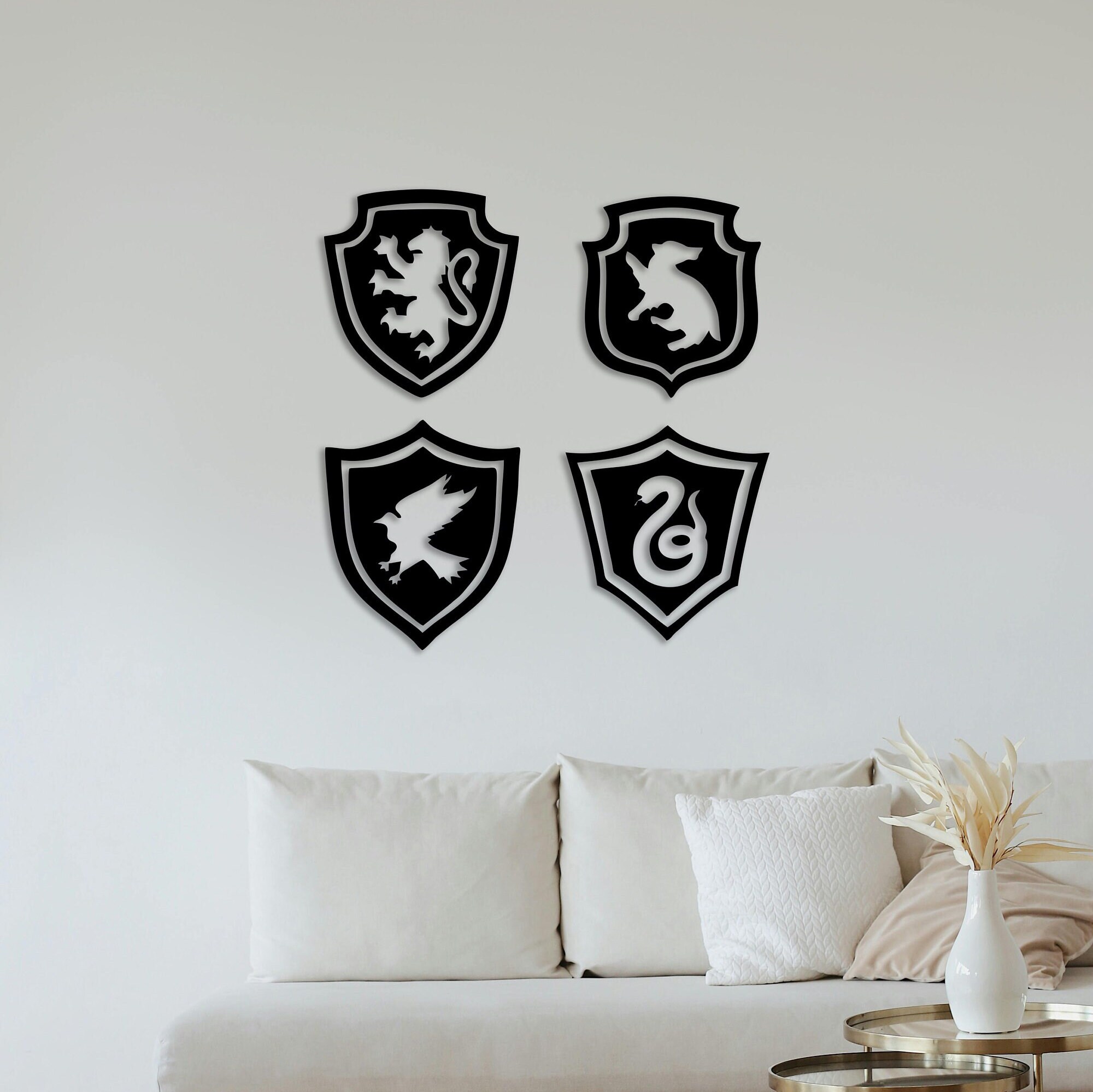 Crest (8 Bundle) Svg Cut Dxf File Wall Sticker Pdf Template Cnc Cutting ...