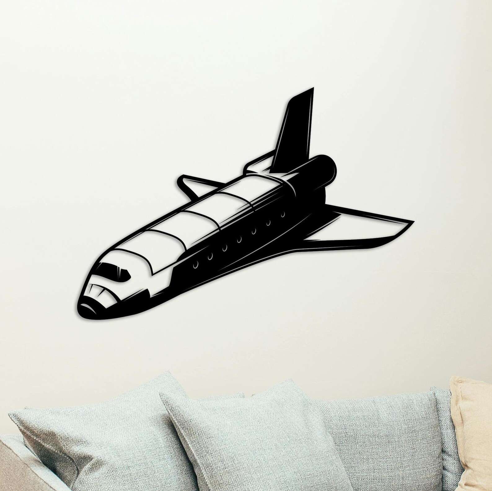 Space Shuttle Cut Svg Dxf File Wall Sticker Pdf Template Cnc Cutting ...