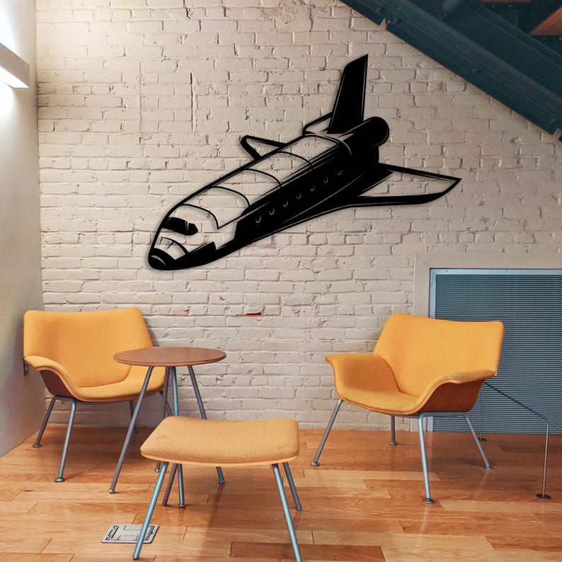 Space Shuttle Cut Svg Dxf File Wall Sticker Pdf Template Cnc Cutting ...