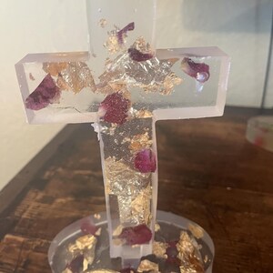 Resin Cross Made With Real Flowers Bespoke Epoxy Resin Christianity ...