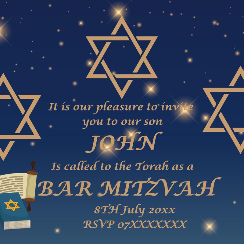 Bar Mitzvah Invitation - Etsy