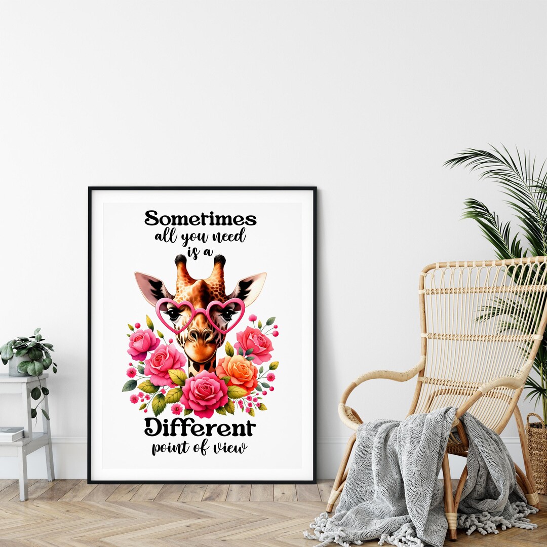 Inspirational Giraffe Poster: Positive Affirmation Animal Print ...