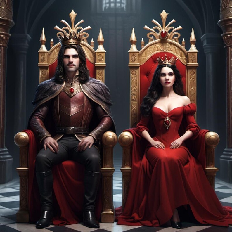 Regal Custom King and Queen Portraits, Personalized Royal Couple Art ...