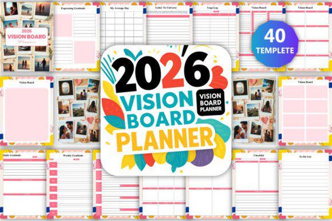 Vision Board Planner 2025 | Goal Setting Workbook, Manifestation ...