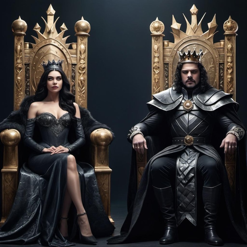 Regal Custom King and Queen Portraits, Personalized Royal Couple Art ...