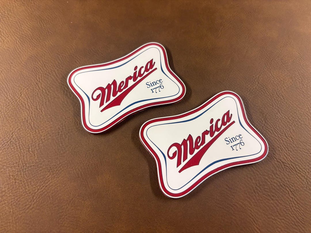 Tri-layer Acrylic Patch - Beer Label Featuring “merica Since 1776” Text ...