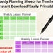 Printable Weekly Planning Sheets for Teachers - Etsy