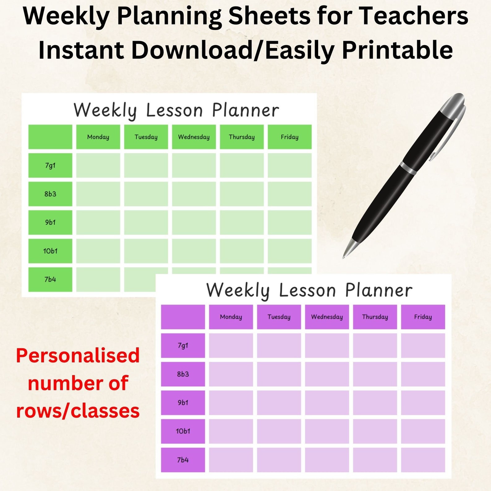 Printable Weekly Planning Sheets for Teachers - Etsy