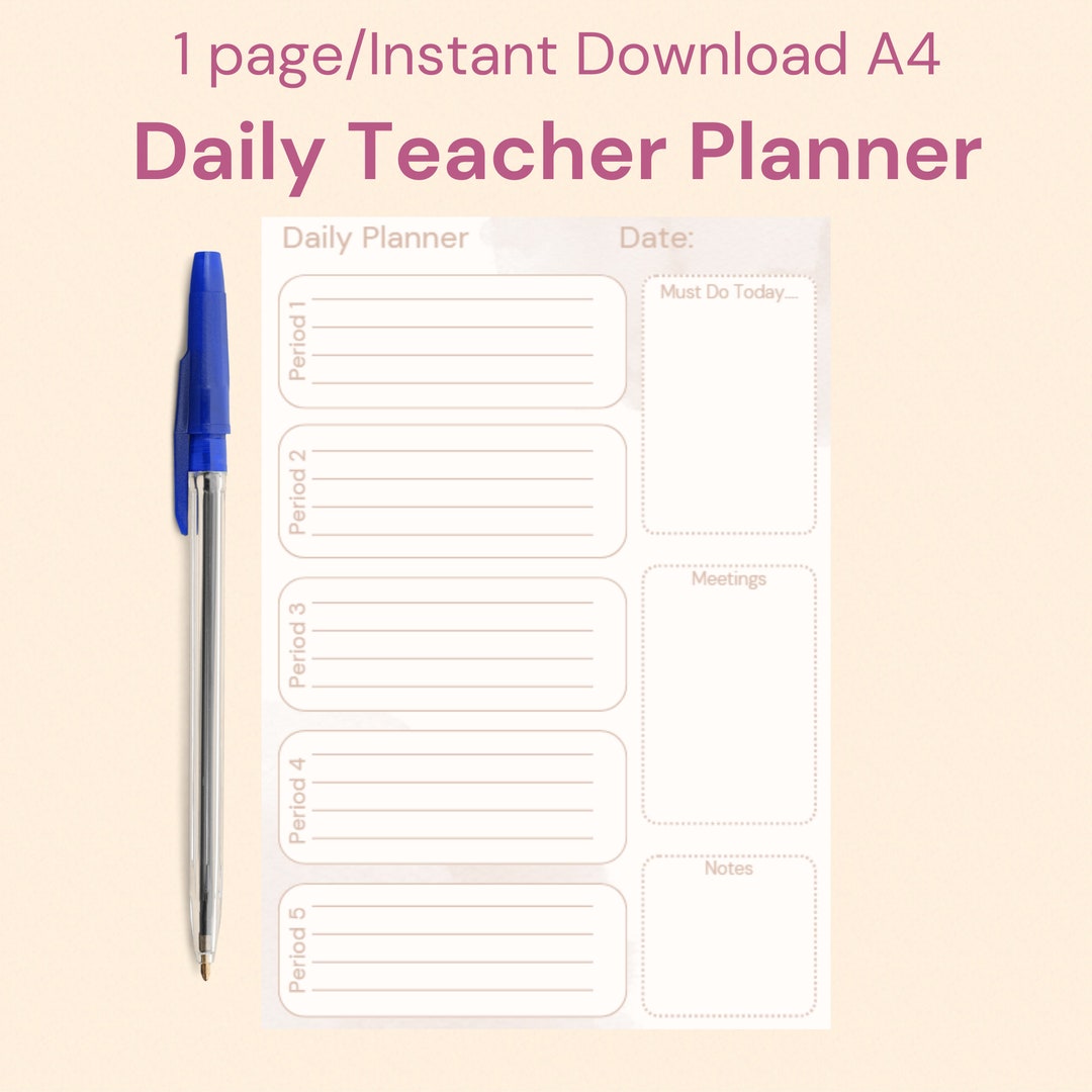 Printable Teacher Daily Planner - Etsy