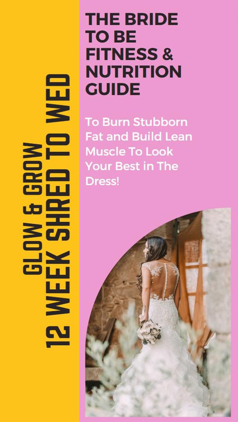 The Bride to Be 12-week Shred to Wed Fitness and Nutrition Guide - Etsy