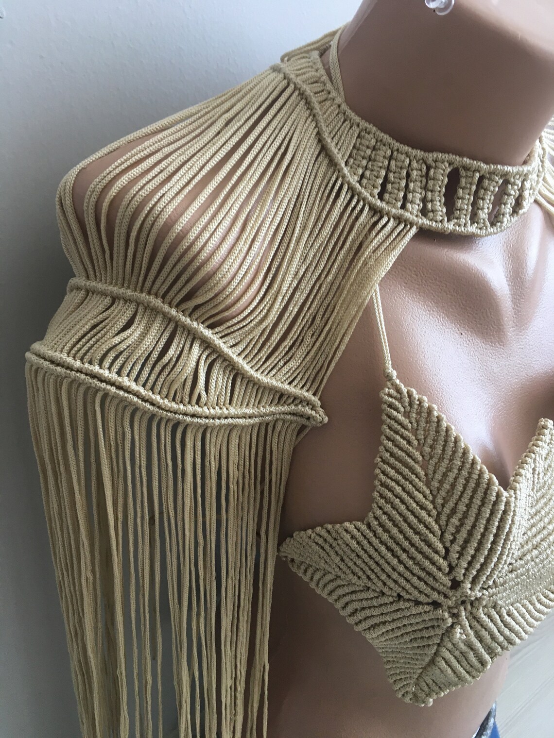 Handmade Macrame Star Bikini Top and Epaulet Set Boho Beachwear ...