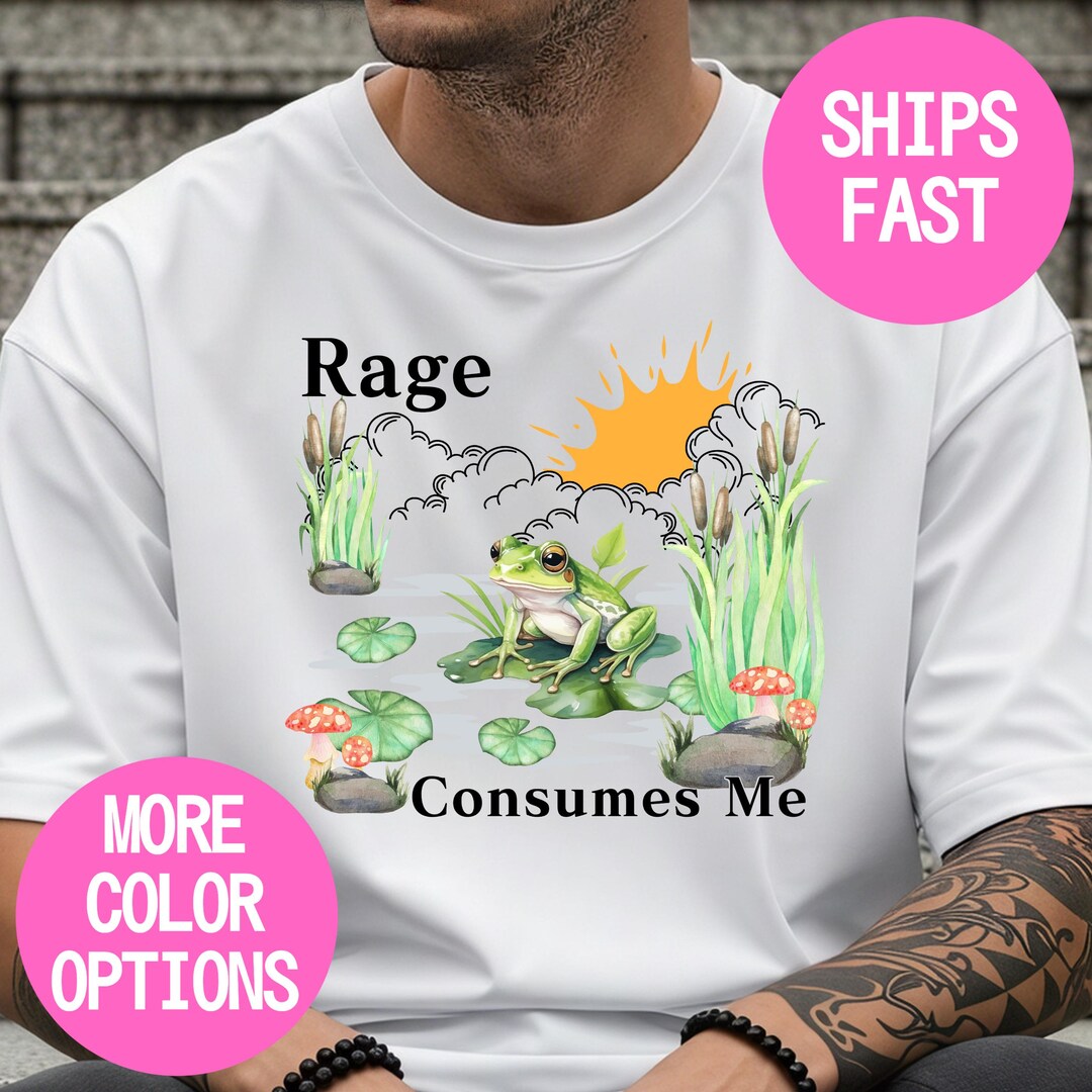 Rage Frog Shirt Funny Frog Meme T-shirt, Vintage Aesthetic Nature Tee ...