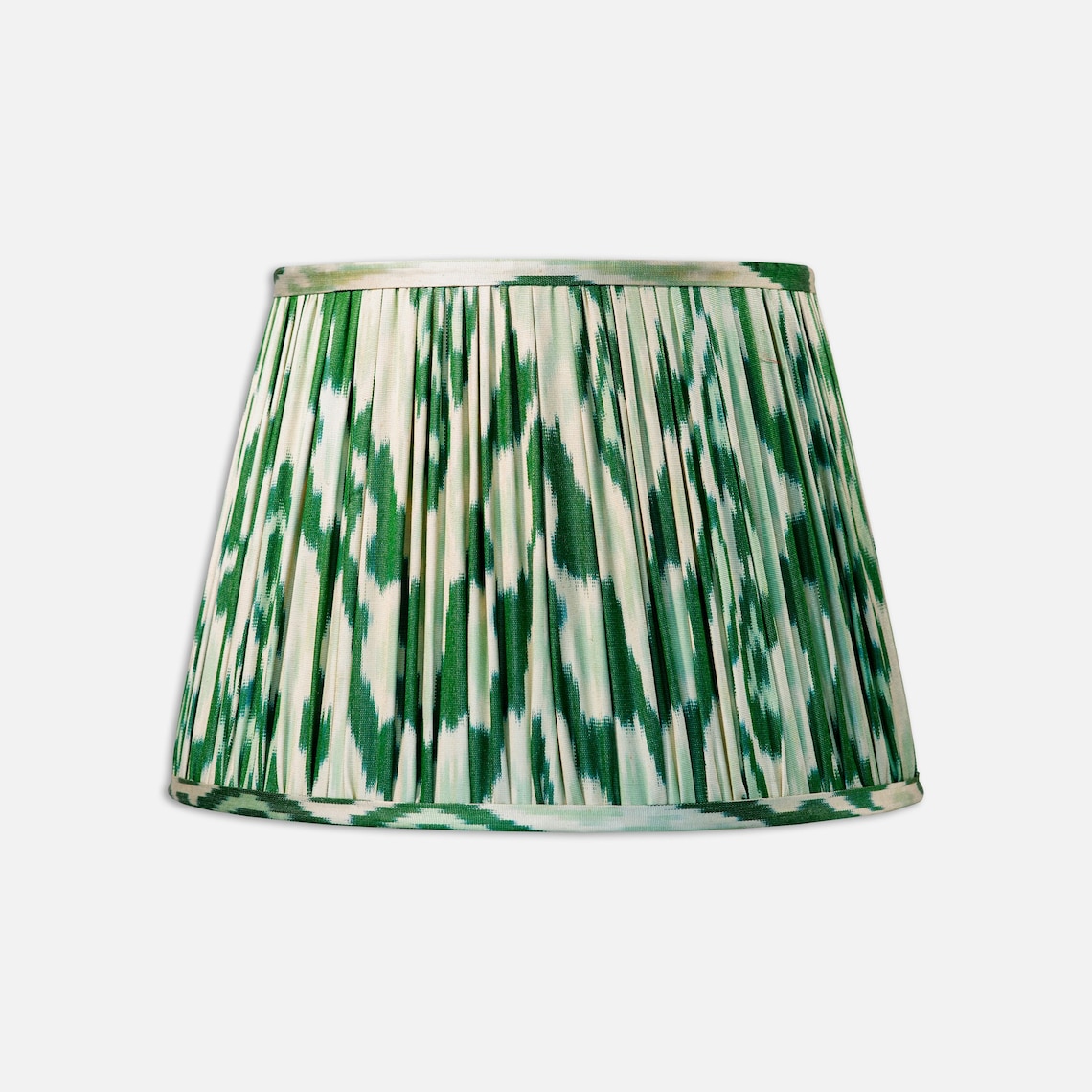 GATHERED IKAT LAMPSHADE - Leaf Green Handcrafted Pleated Lampshade Made ...