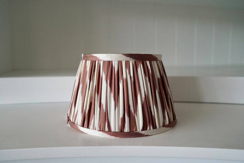 GATHERED IKAT LAMPSHADE - High Quality Brown Gathered Ikat Lampshade ...