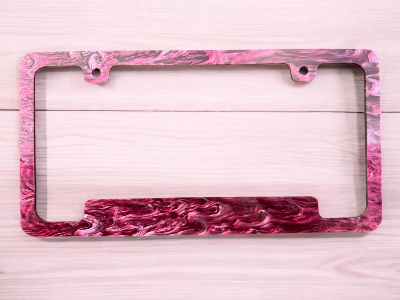 Pearl Acrylic License Plate Frame, Pink and Red Frames, 12x6" Frames ...