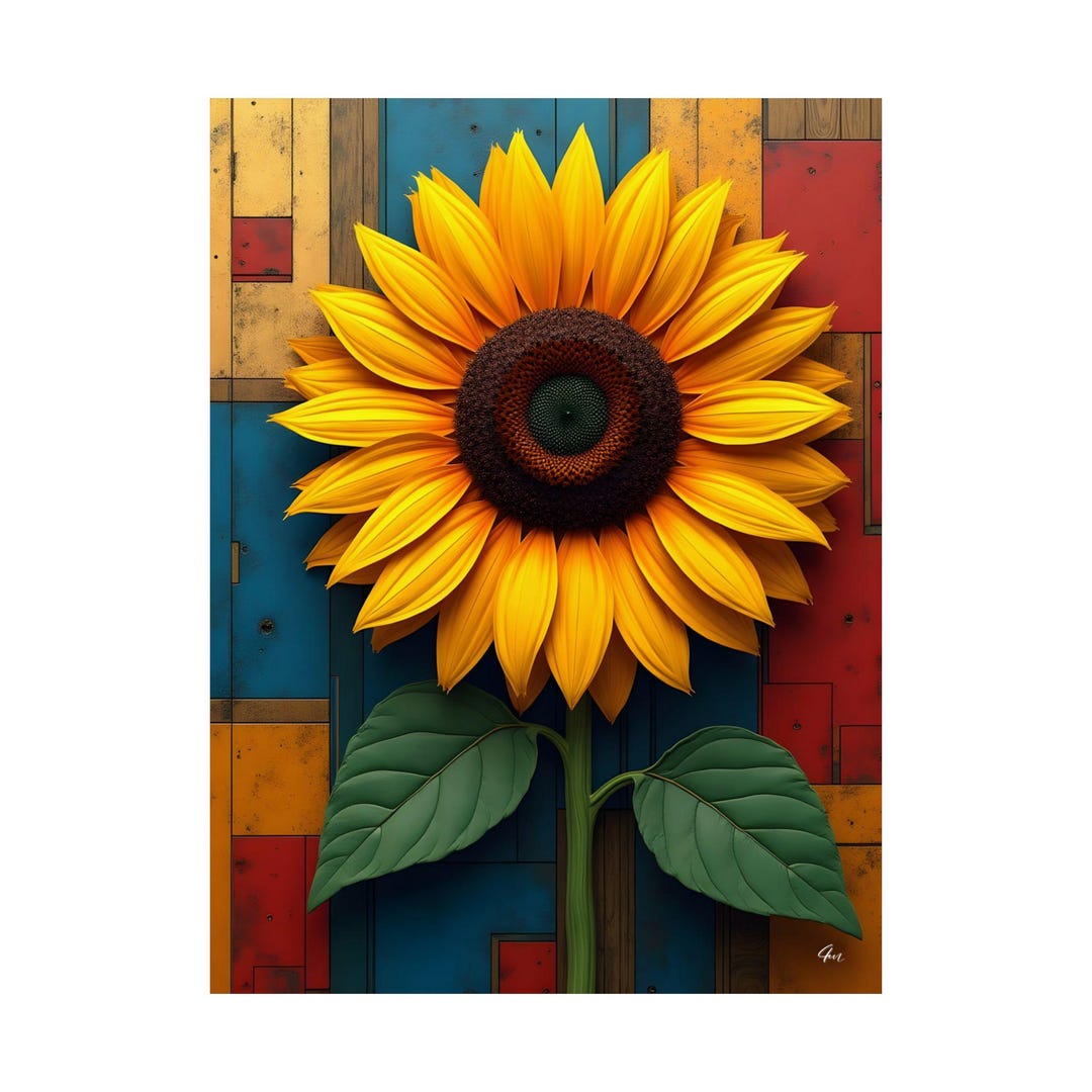 Vibrant Sunflower Satin Posters in Various Sizes, Accent Wall Art ...