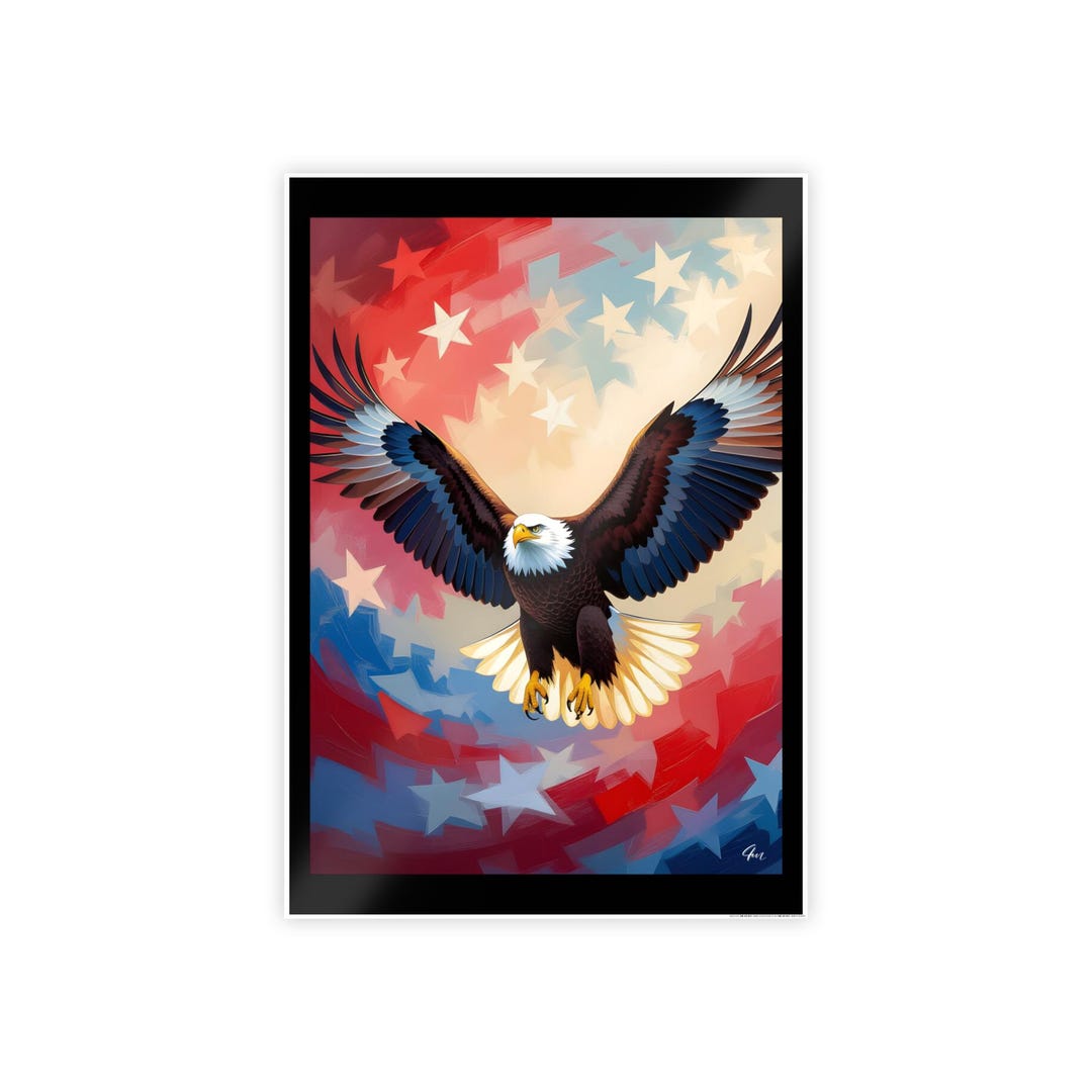 4th of July Bald Eagle Poster: Patriotic USA Home Decor - Etsy