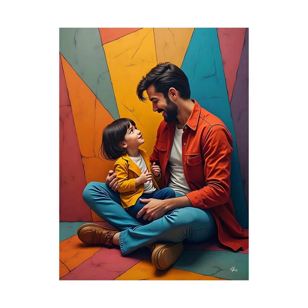 Dad's Love Satin Poster, Accent Wall Art for Kids Room, Gift for ...