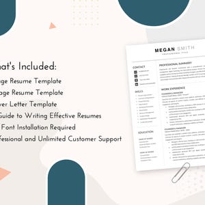 2026 Modern Professional Resume Template • 1 and 2 Page CV With Cover ...