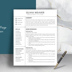 2025 Sleek Professional Resume Template for Professionals • 1 and 2 ...