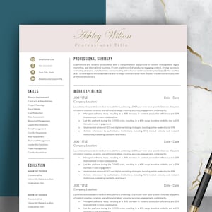 2025 Stylish Marketing Resume Template • Modern 1 and 2 Page CV With ...