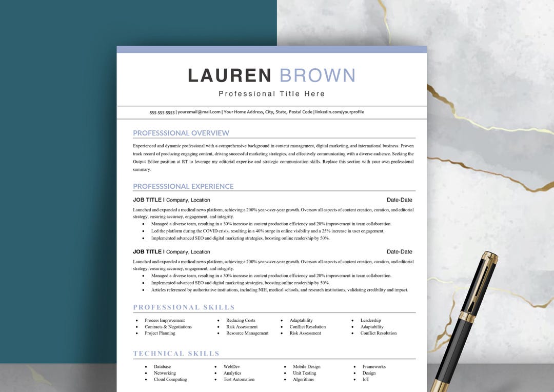 2026 Basic Clean Resume Template for New Job Roles • 1 and 2 Page CV ...