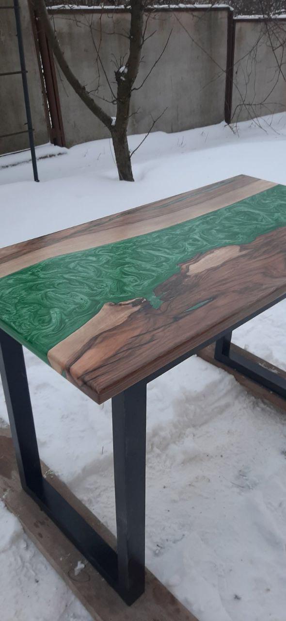 Computer Desk From Solid Wood Walnut With Resin Epoxy, Pc Desk River ...