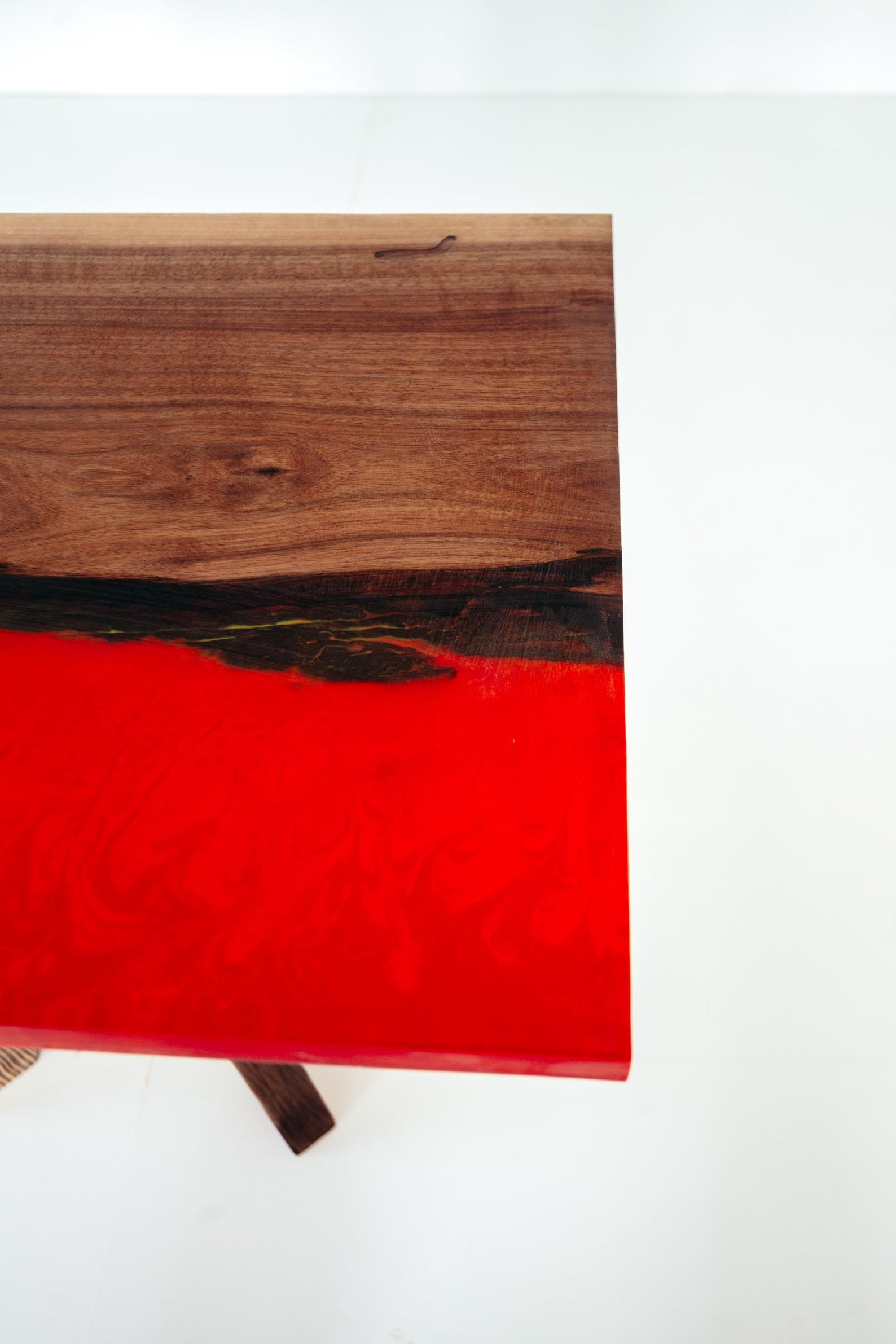 Accent Living Room Epoxy Table, Modern Resin Rectangle Table, Wooden ...