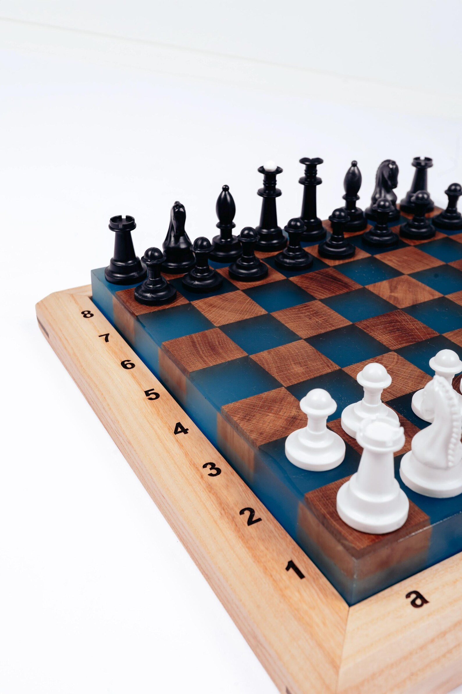 Luxury Ash Wood Chess Set, Epoxy Resin and Wood Chess Board, Birthday ...