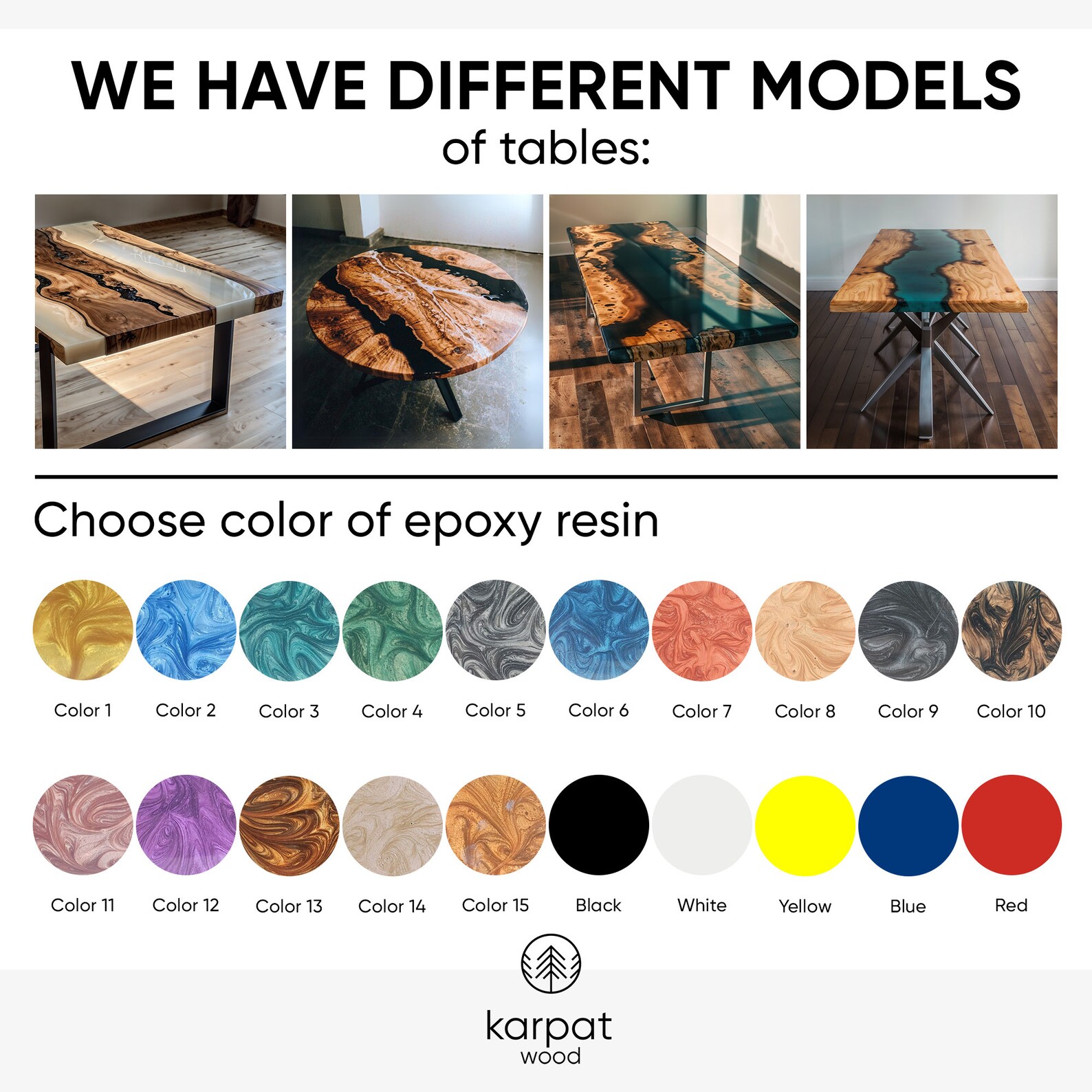 Ash Wood Resin Dining Table, Round Epoxy Coffee Table, River Style ...