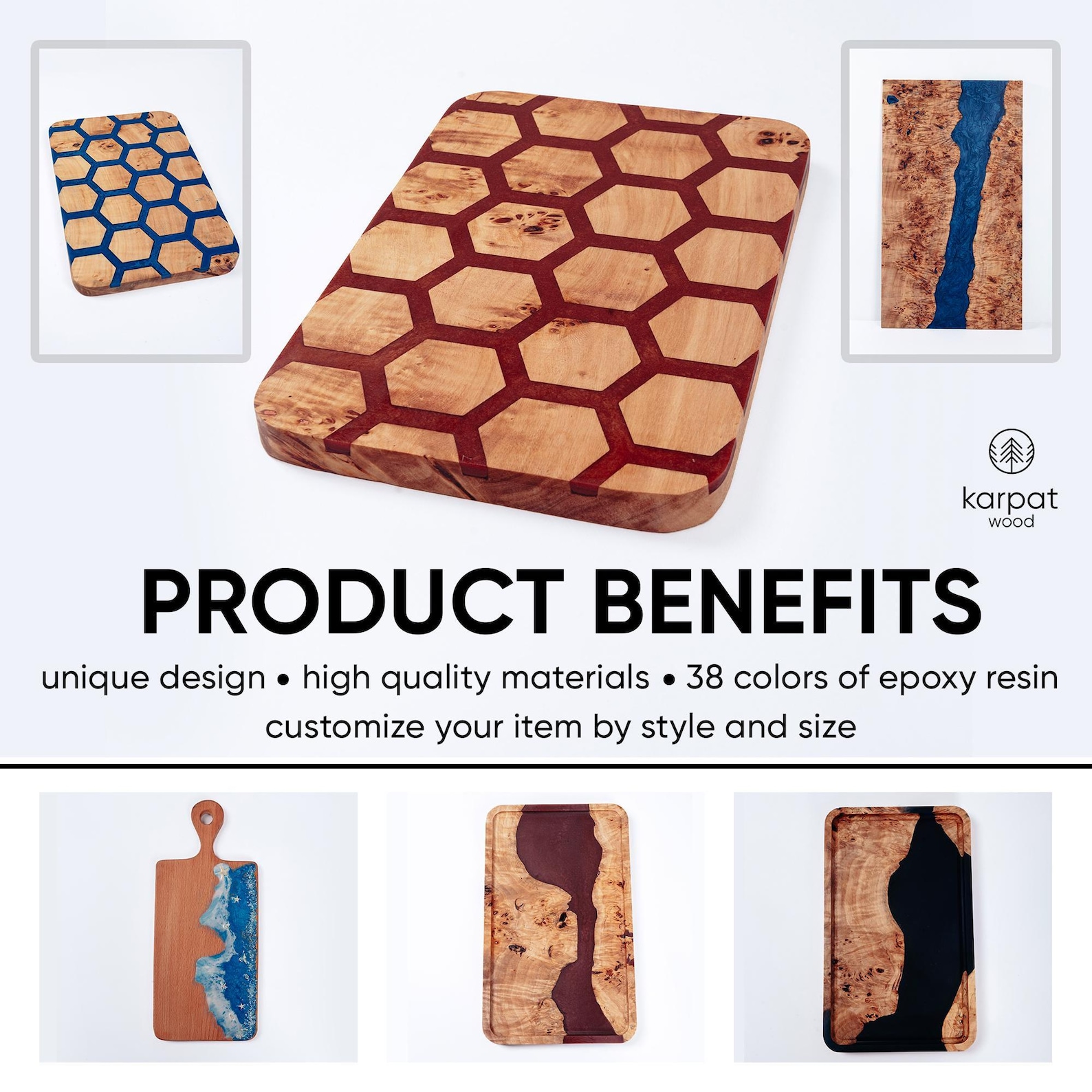 Luxury Ash Wood Chess Set, Epoxy Resin and Wood Chess Board, Birthday ...