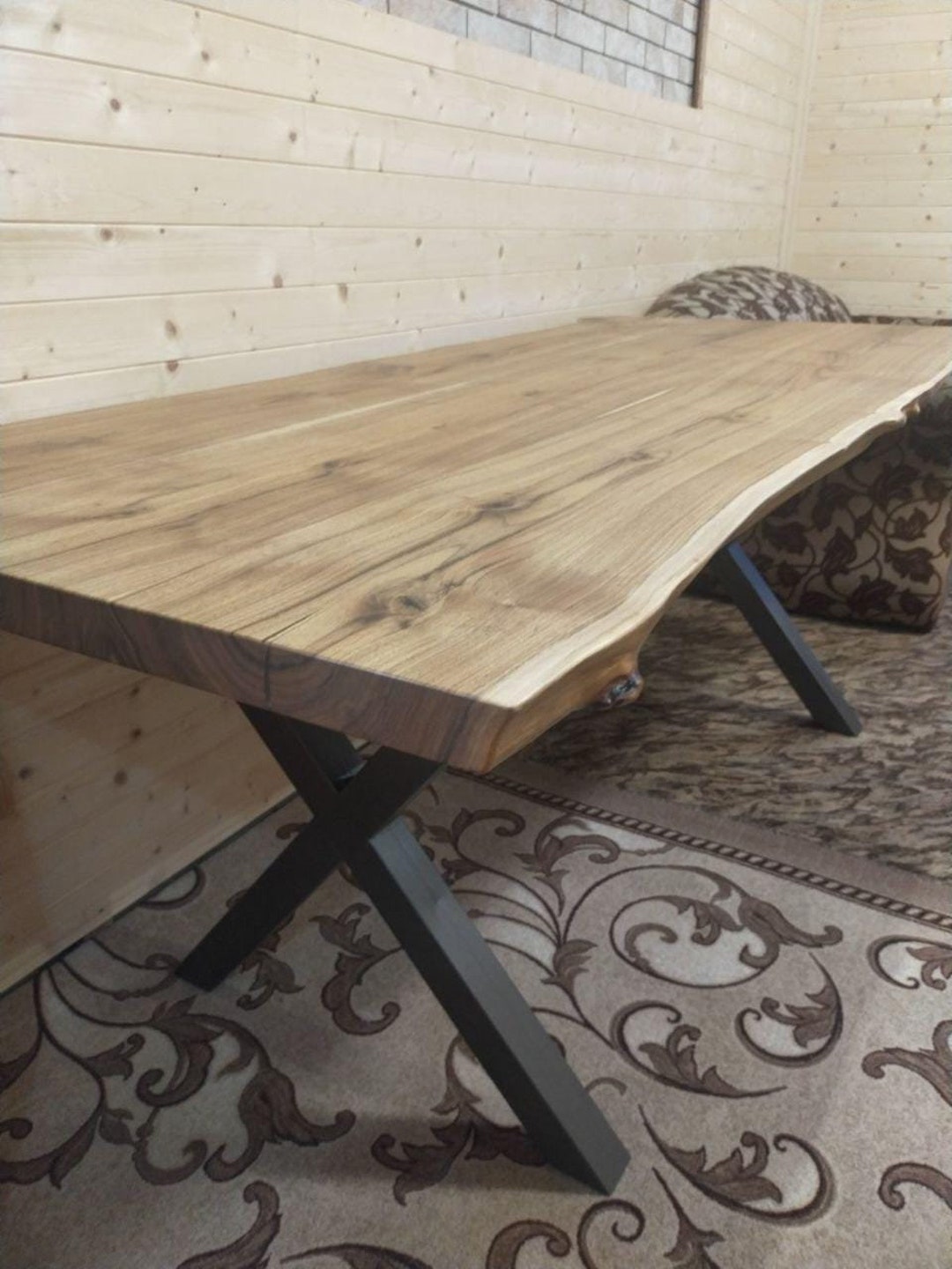 Handmade Walnut Farmhouse Dining Table, Custom Kitchen Table, Solid ...