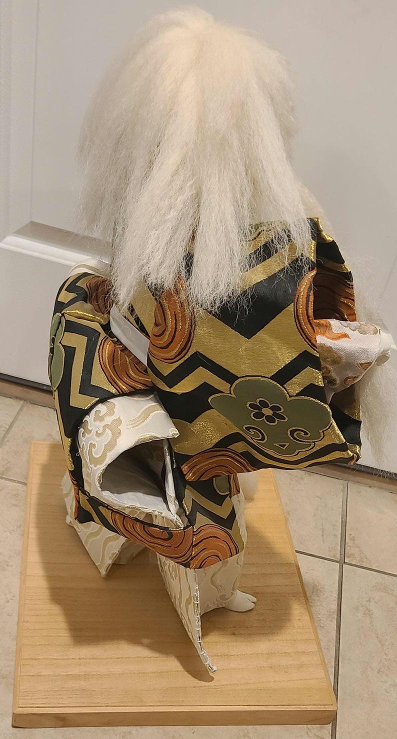 Vintage Japan Kabuki Lion Dancer White Doll on Stand 24" - Etsy