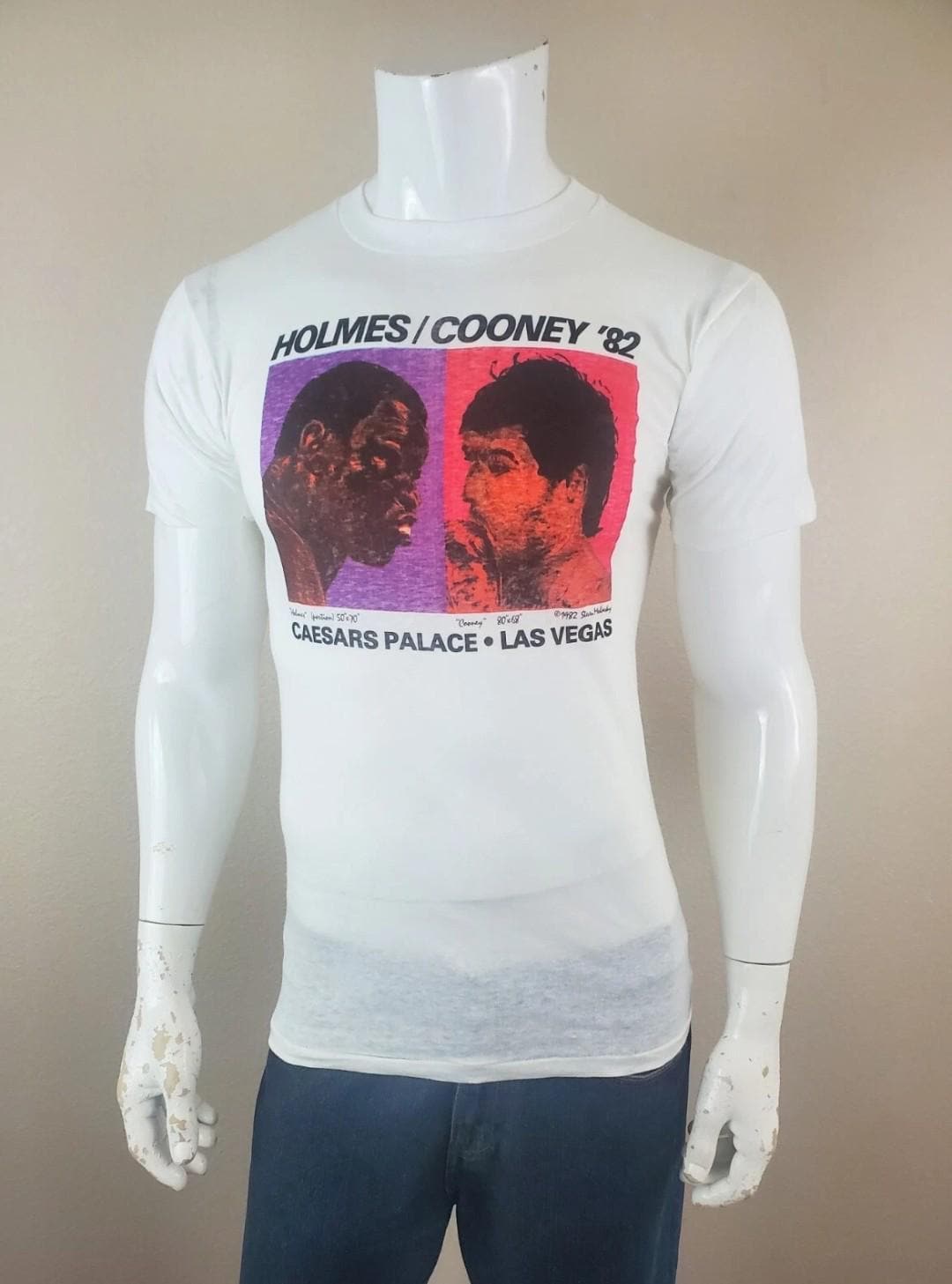 1982 Larry Holmes Vs Gerry Cooney OFFICIAL T-shirt Size M Caesars ...