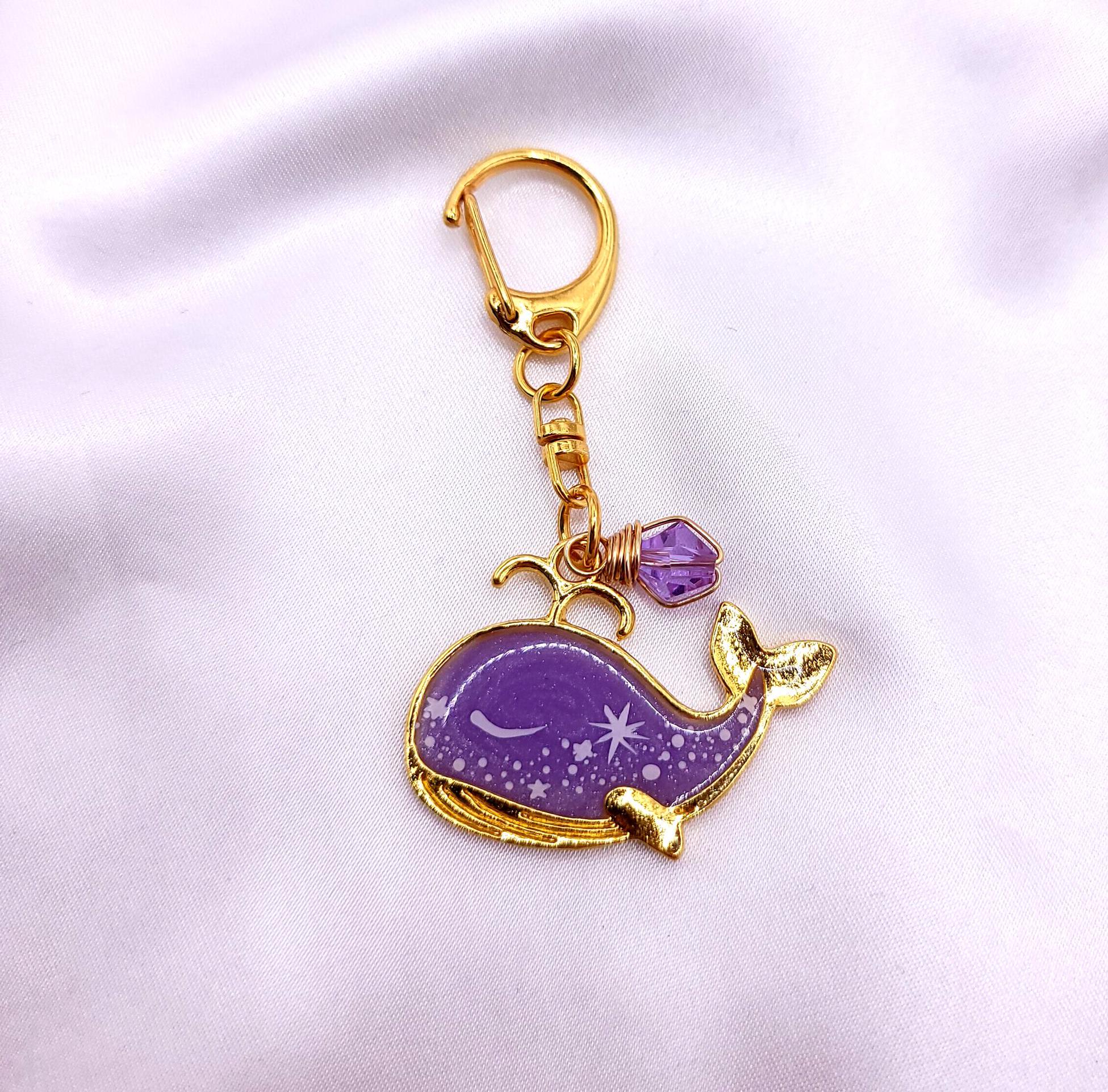 Purple and Gold Whale Keychain, KPOP Keychain - Etsy