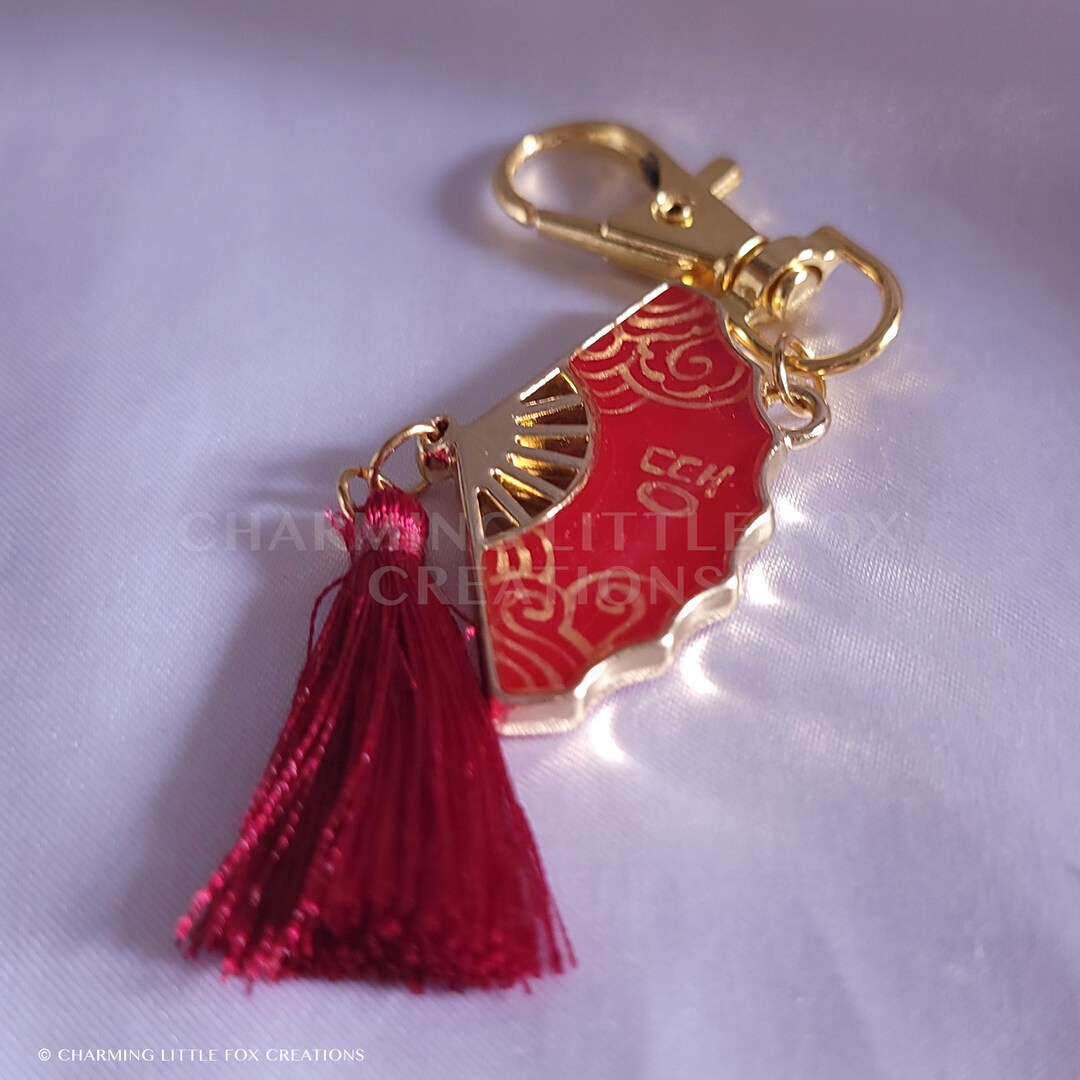 Gold and Red Fan Keychain, DDAENG Inspired, BTS Rapline Keychain - Etsy