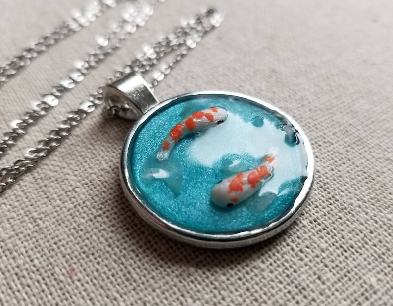 Unique Japanese Koi Fish Pendant Necklace | Etsy