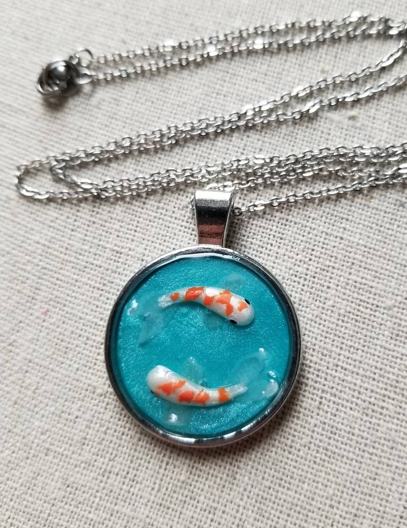 Unique Japanese Koi Fish Pendant Necklace | Etsy