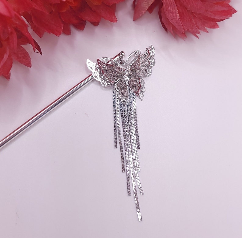 Heaven Official's Blessing Hair Stick, Silver Butterfly, Hair ...