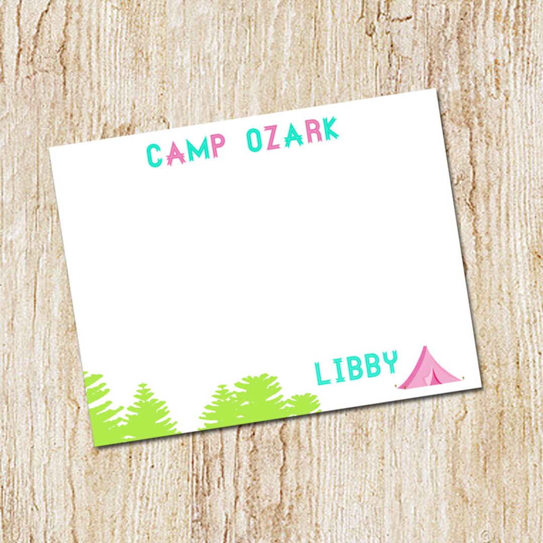 Camp Stationery - Camp Note Cards - Camp Notecards - Personalized Flat ...