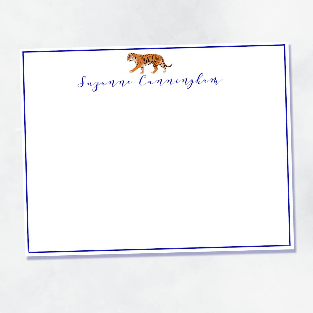 Tiger Note Cards - Flat Note Cards - Personalized Note Cards ...