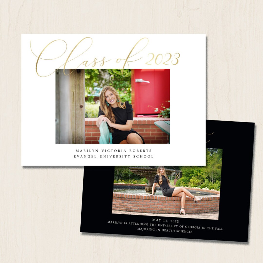 Graduation Announcement 2023 Photo Card , Modern Graduation Invitation ...