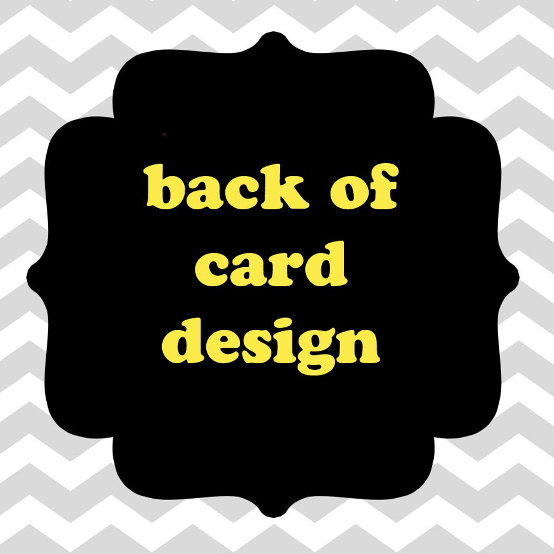 Back Design - Add on to Any Card Design - Etsy