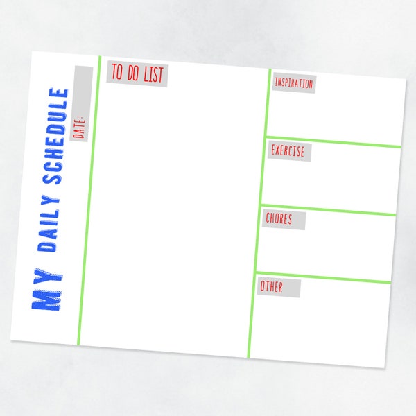 Homeschool Daily Planner Printable Kids Daily Planner Quarantine School ...