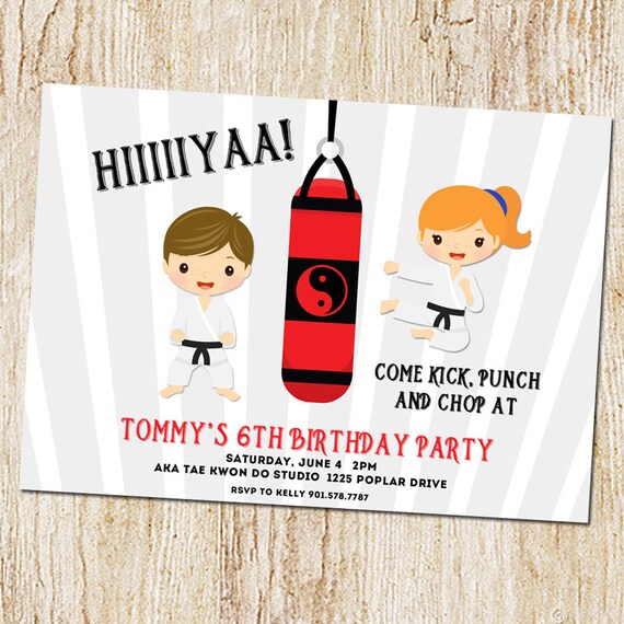 Karate Invitation Karate Party Ninja Party Invitation | Etsy
